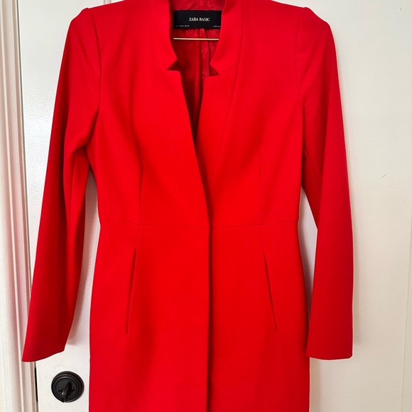 Zara | Jackets & Coats | Zara Red Tailored Blazer Jacket | Poshmark